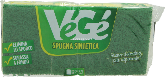 VèGè SPUGNA SINTETICA PIATTI PZ.3